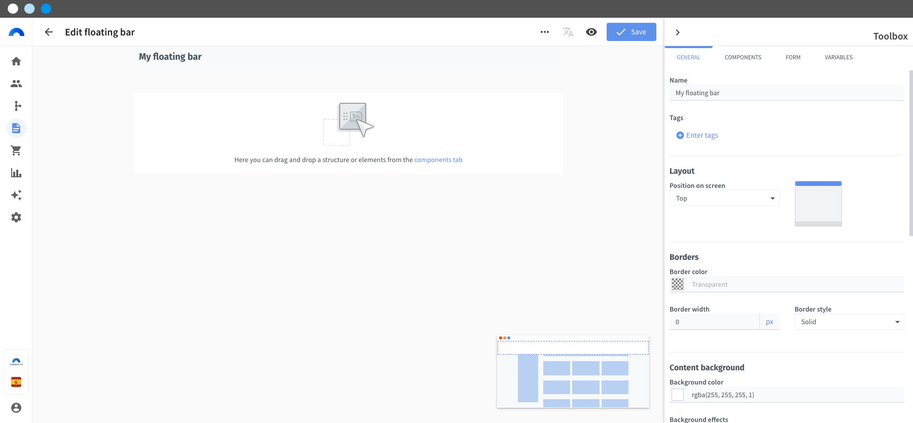 How to insert a Floating Bar in your website – Help Center