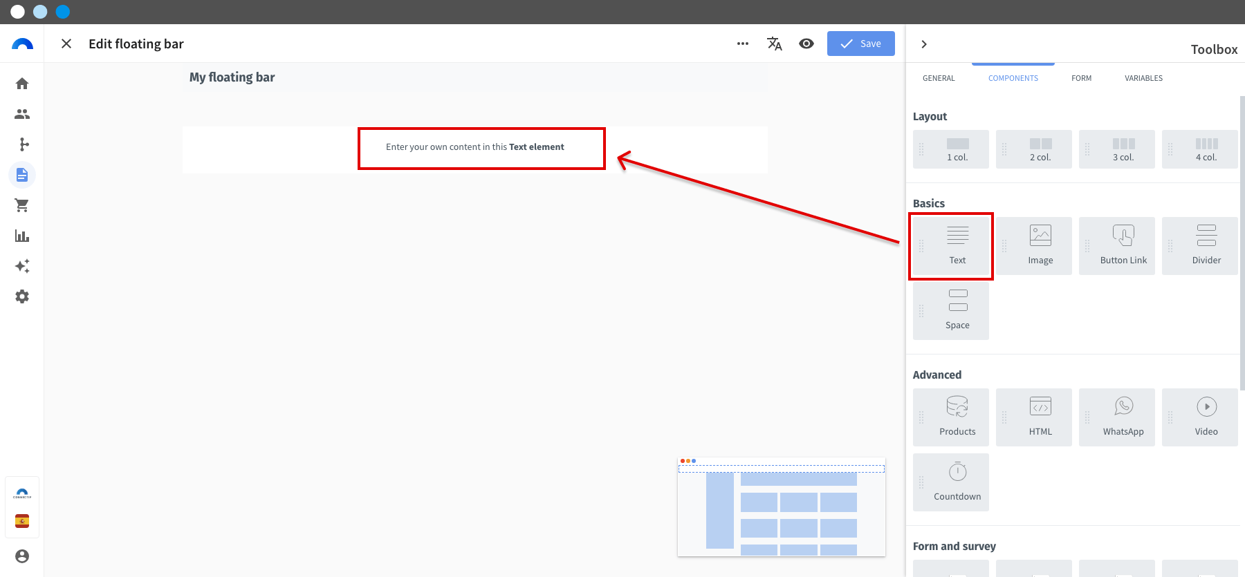How to insert a Floating Bar in your website – Help Center