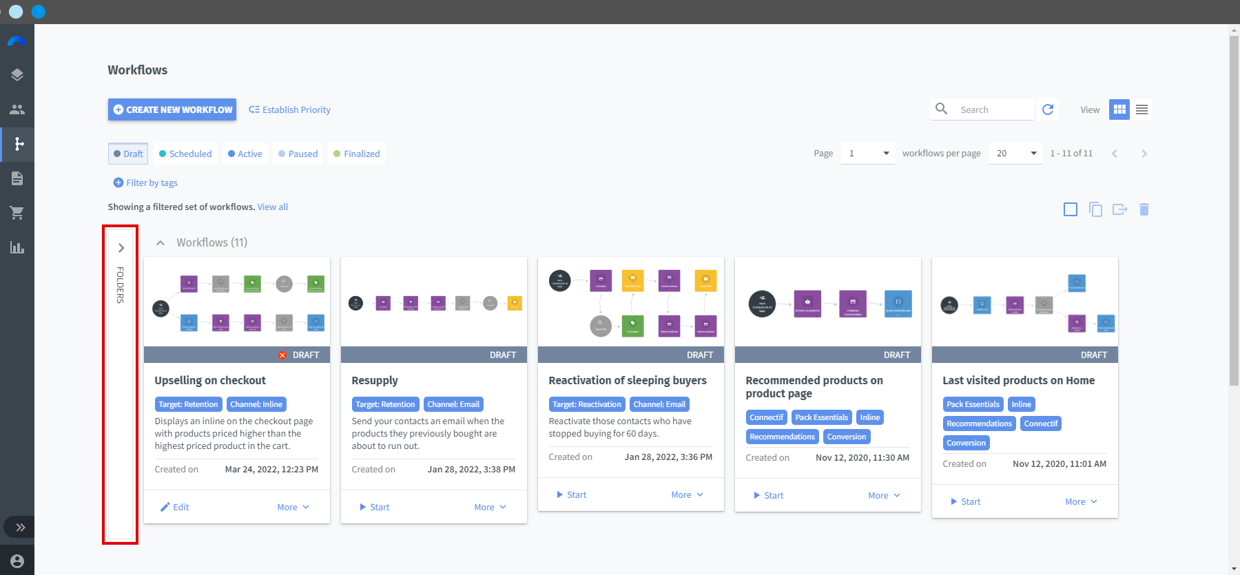 Workflow folders – Help Center